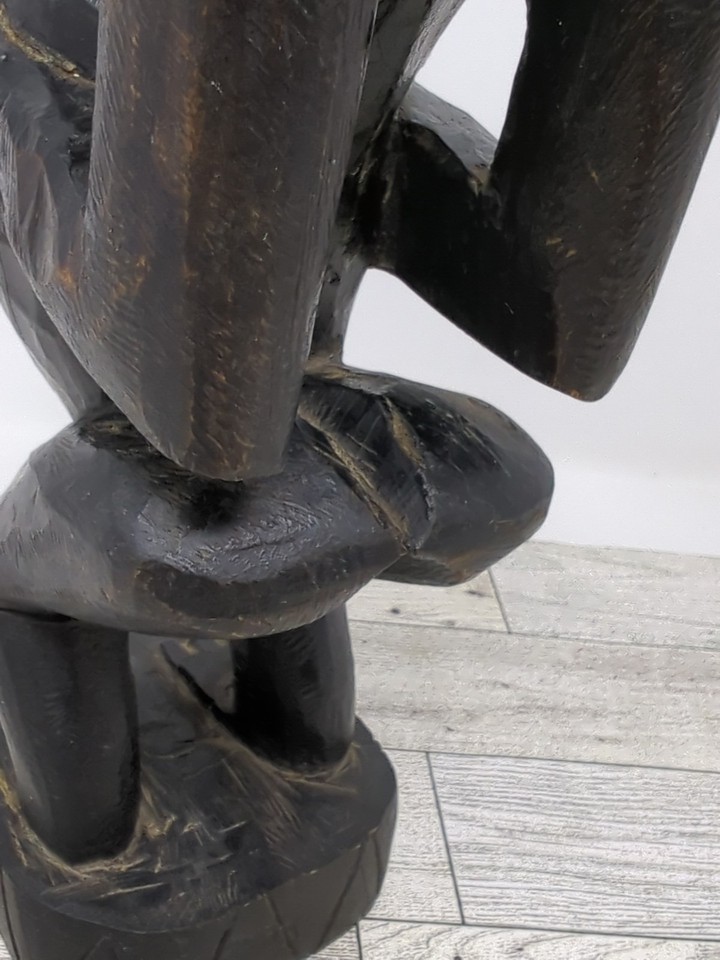 Rare 14" African Songye Power Figure – Hand-Carved Wooden Nkishi Statue ...