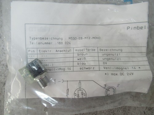 Festo MSSD-EB-M12-Mono Plug Connection Socket Festo 188024 Unused | eBay