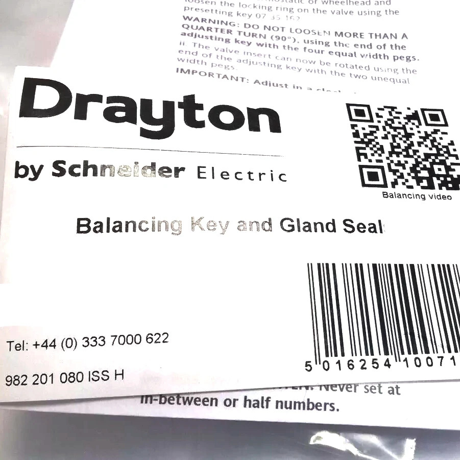 DRAYTON TRV4 CLASSIC TRV SERVICE REPAIR KIT BALANCE KEY GLAND SEAL x 1 ...