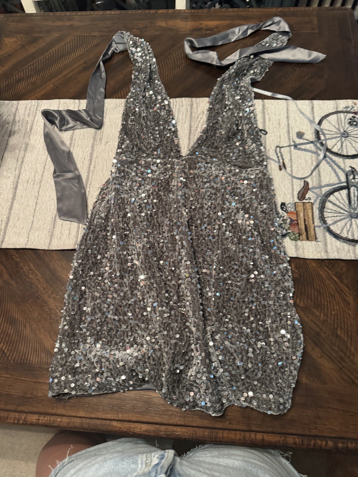 Silver Sequin Selfie Leslie Dress - Gem