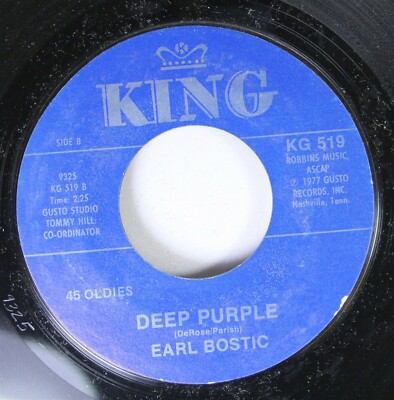 50'S/60'S 45 Earl Bostic - Deep Purple / Smoke Rings On King | eBay