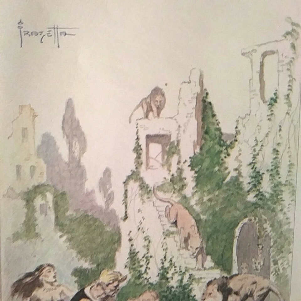 FRANK FRAZETTA, LOST CONTINENT LTD. ED. VINTAGE RON BAKER PRINT, 7x10 ...