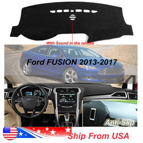 For 2013-2017 Ford Fusion Dash Mat Dash Cover Non-Slip Dashboard Black ...