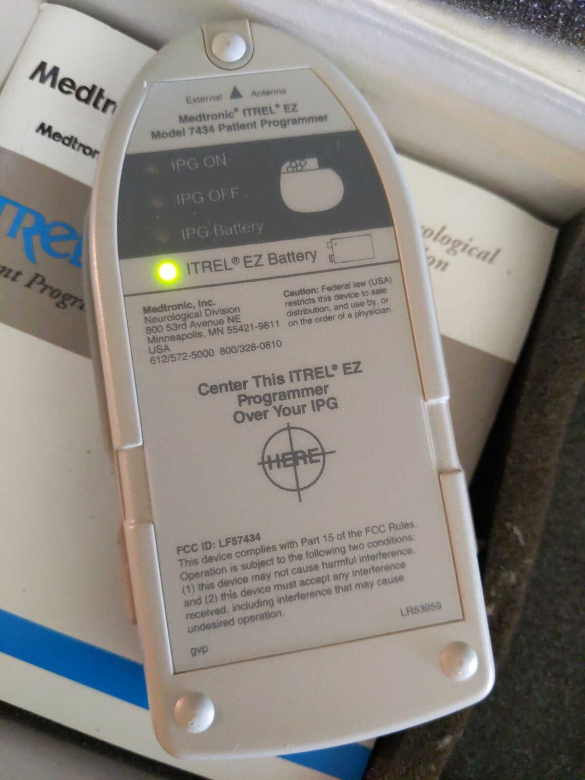 Medtronic Itrel Ez Model 7434 Patient Programmer For Model 7425 ...