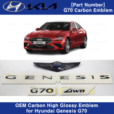 Glossy Carbon Emblem Hood Trunk Wing Logo Letter Badge for Genesis G70 ...