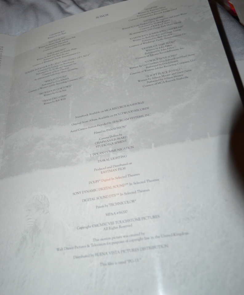 Touchstone Pictures The Horse Whisperer Tickets Parking Pass Letter ...