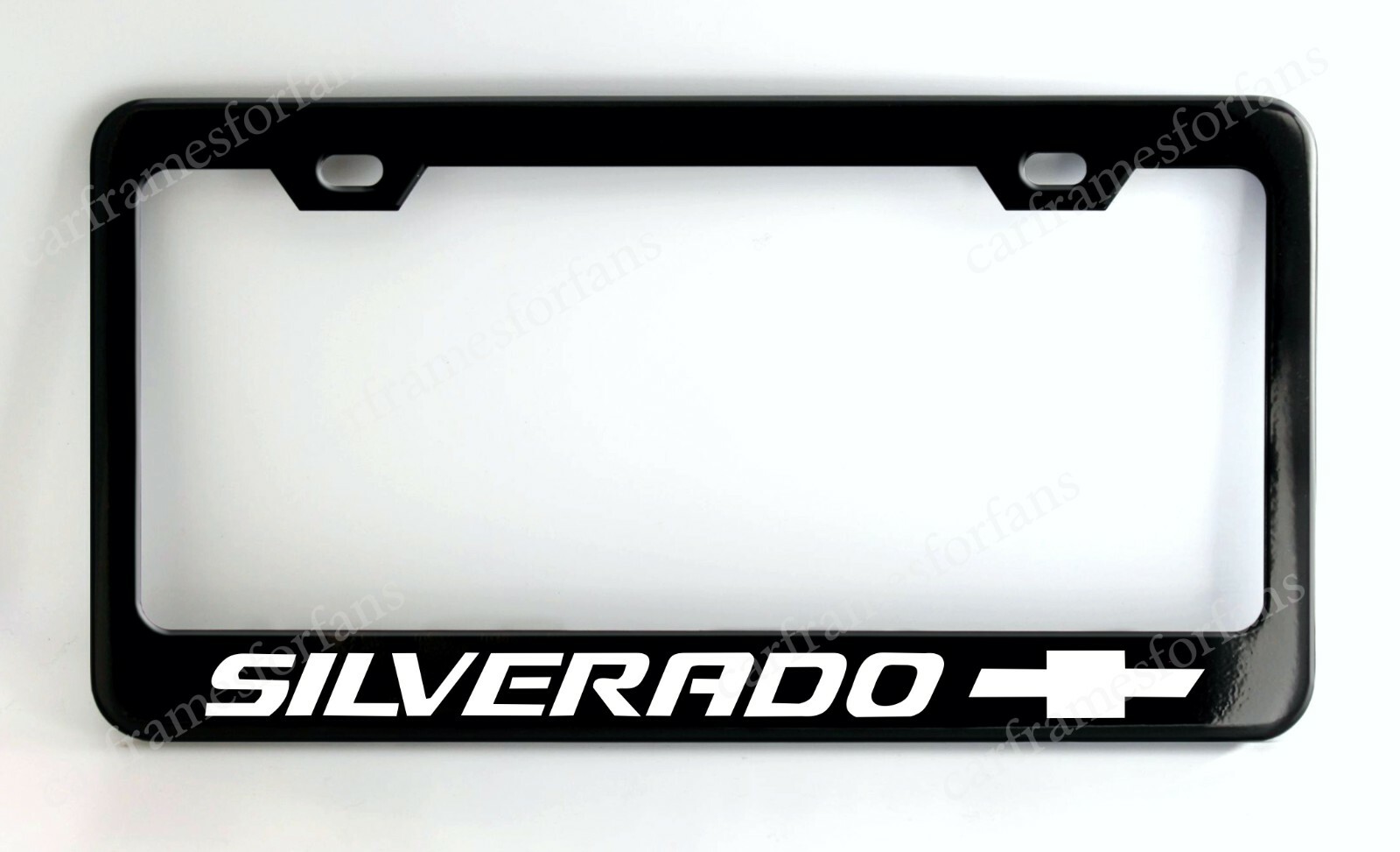 CHEVY SILVERADO Black License Plate Frame - Custom Made of Powder ...