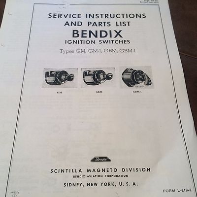 Bendix Aircraft Ignition Switches GM, GM-1, GBM & GBM-1 Service & Parts ...