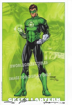 Green Lantern ART PRINT signed JIM LEE ~ SCOTT WILLIAMS ~ ALEX SINCLAIR ...