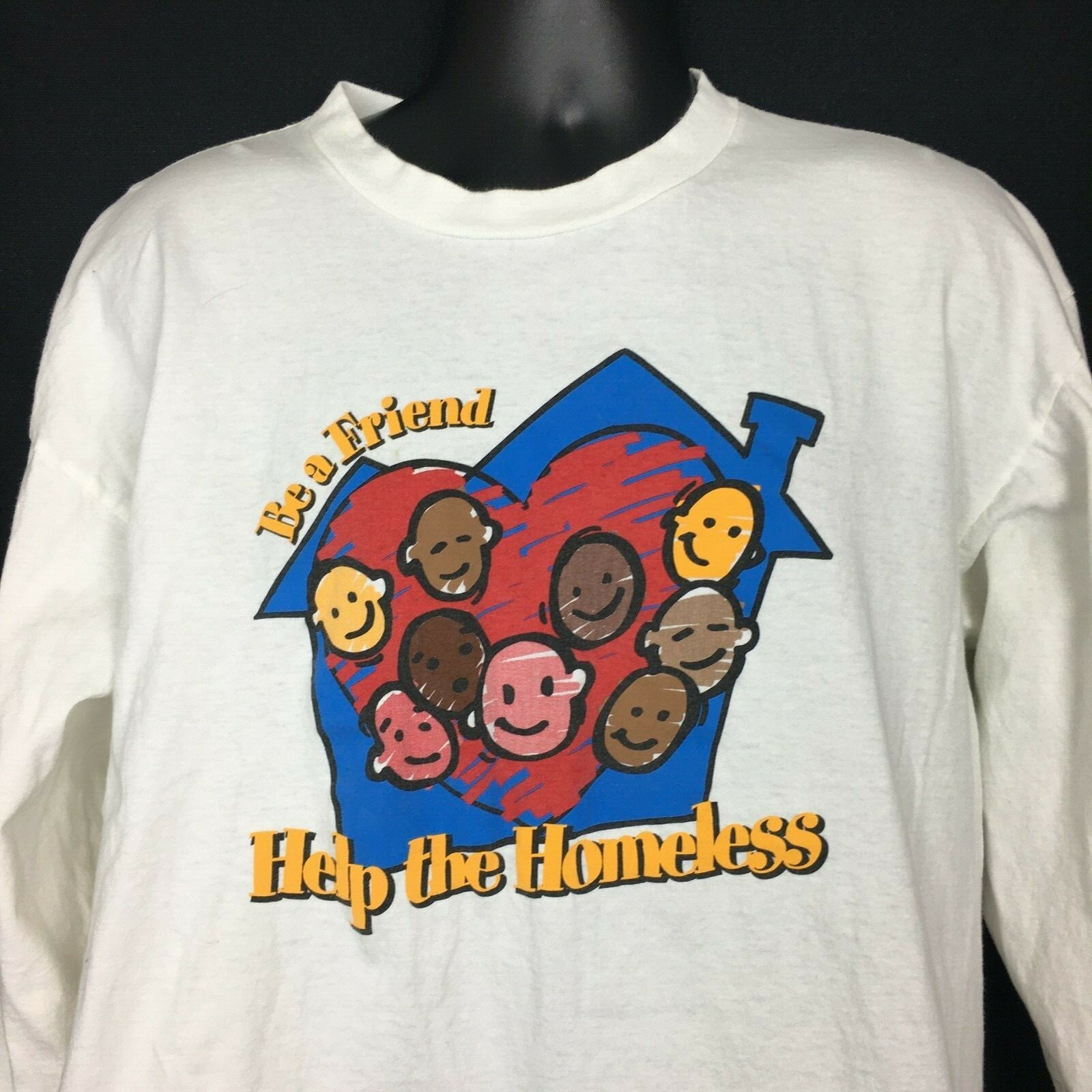 Help the Homeless T Shirt Mens XL Longsleeve White Delta Pro Weight ...