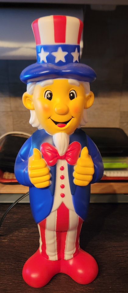 14” UNCLE SAM PATRIOTIC BLOW MOLD LIGHT UP GEMMY AMERICAN 4th OF JULY ...