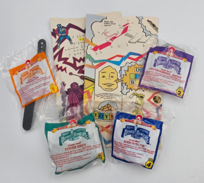 Mcdonald's Mighty Morphin Power Rangers MMPR Toys w/ 2 Happy Meal Bags ...