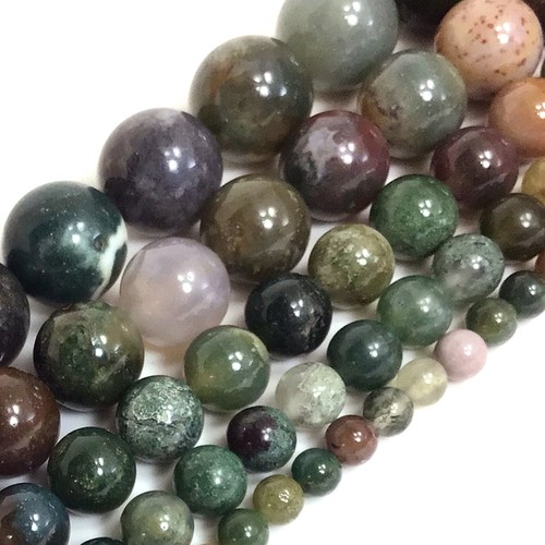 Natural Gemstone Fancy Agate Round Beads Smooth 15" 4mm 6mm 8mm 10mm ...