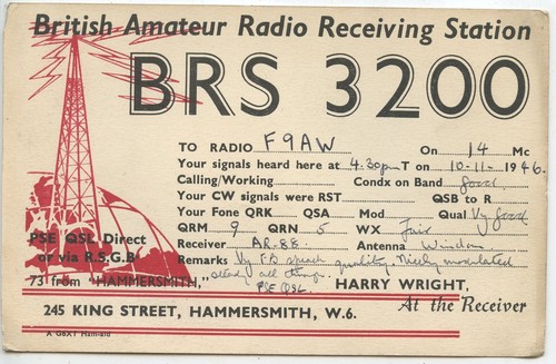 BRITISH AMATEUR RADIO RECEIVING STATION BRS 3200 / HAMMERSMITH W.6 | eBay