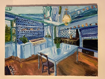 Original Claude Monet Kitchen Oil Painting Impressionism Contemporary ...