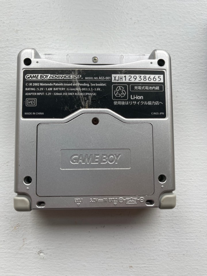 Authentic Nintendo OEM Game Boy Advance SP GBA SP - Silver - AGS-001 ...