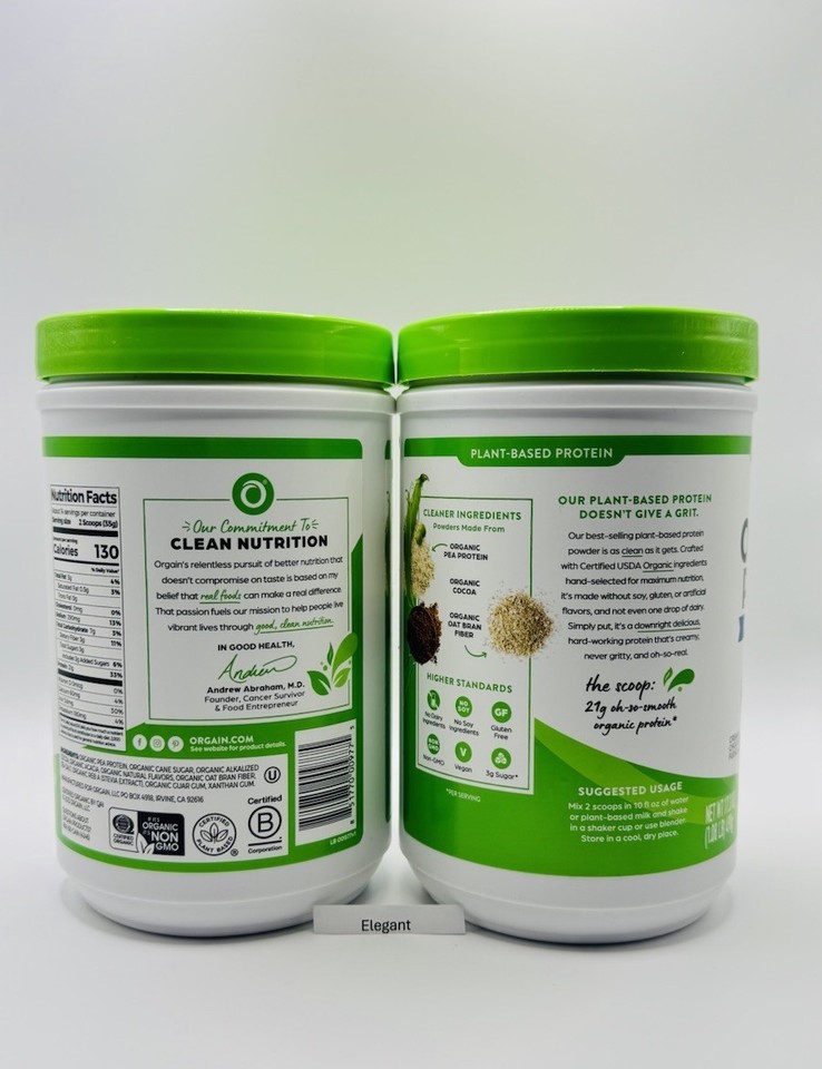 Orgain Organic Protein Boost Powder Plant-Based Creamy Chocolate 1.08LB ...