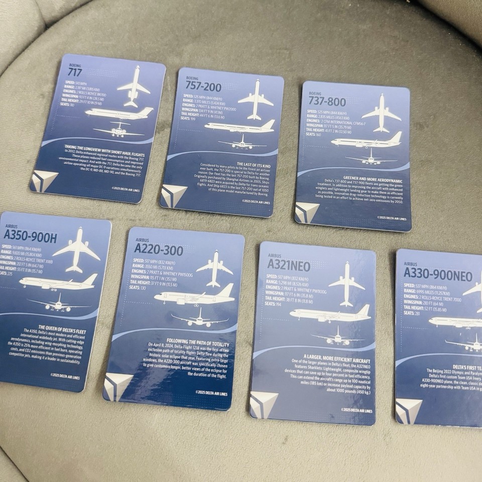 SET Of 7 NEW RELEASE 2025 Delta Air Lines Pilot Trading Cards!!!HOT ...