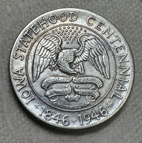 1946 Iowa Statehood Centennial Half Dollar 50¢ Commemorative Silver US ...