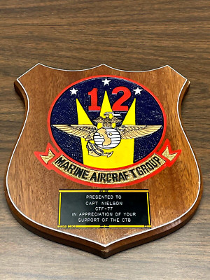 MAG-12 MARINE AIRCRAFT GROUP (12) WOOD PLAQUE USMC AVIATION MILITARY ...