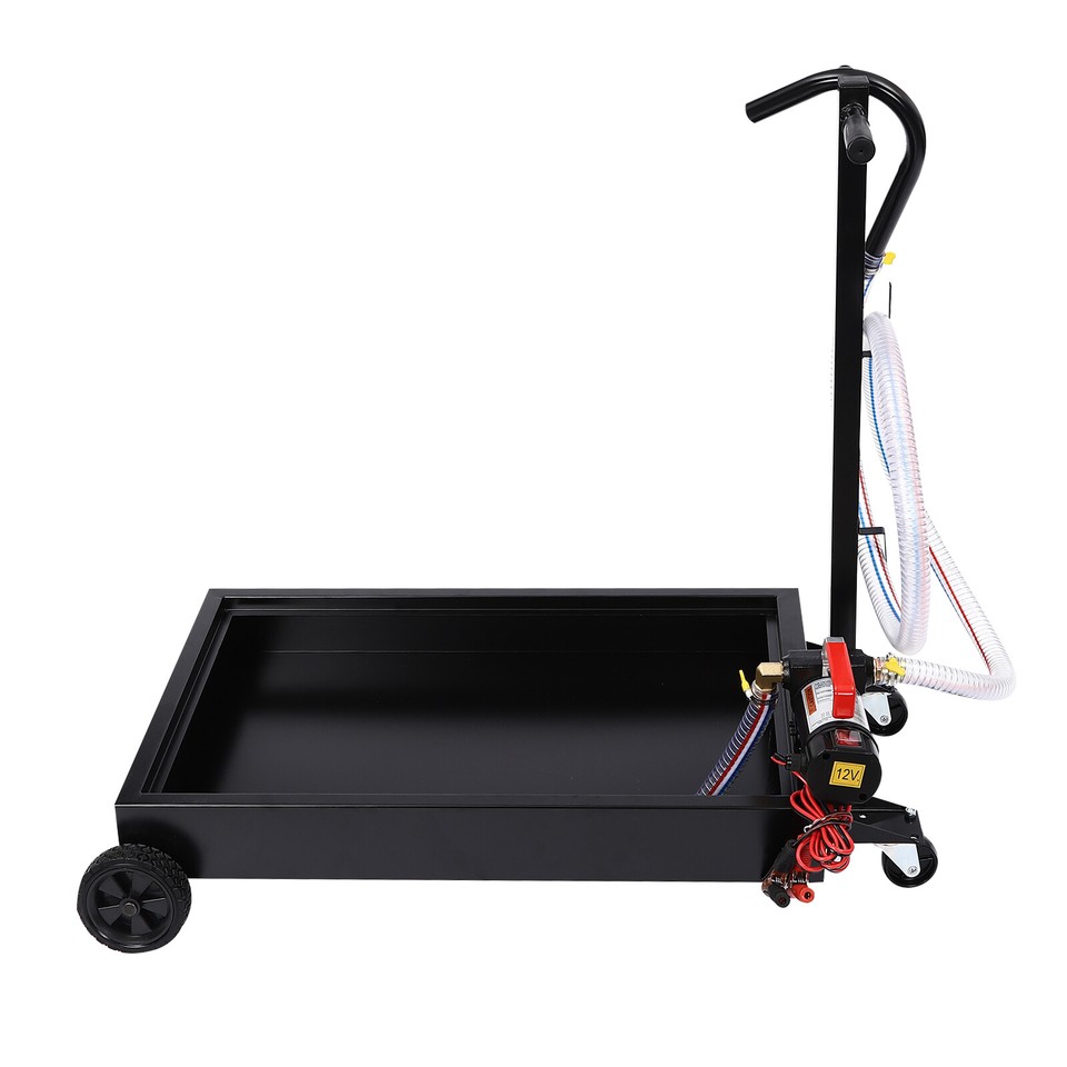 12V 15gal Oil Drain Pan Electric Pump Oil Drain Pan Oil Drain Cart ...