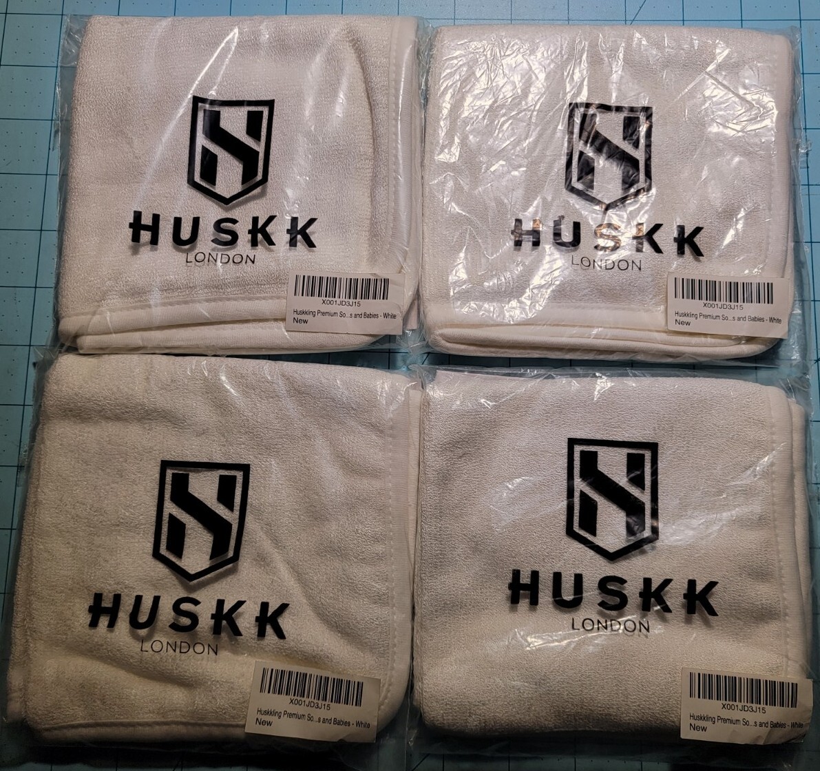 Huskk Brand: Set Of 4 White Bamboo Premium Baby Washcloths, Brand New ...