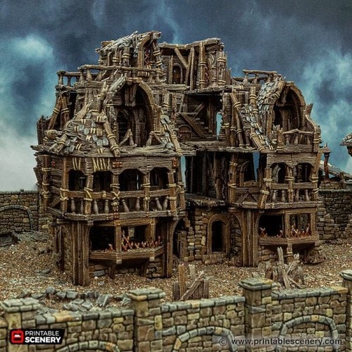 Ruined City Inn FDM 3D Printed Tabletop Miniature Terrain Miniatures ...