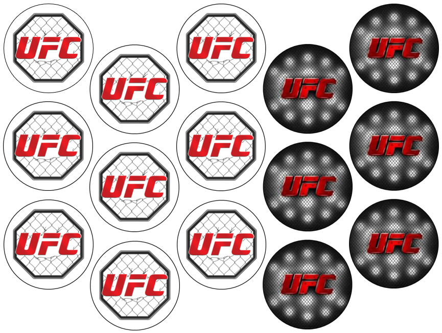 UFC MMA INSPIRED 15 X 2'' ROUND CUPCAKE TOPPERS EDIBLE ICING / WAFER | eBay