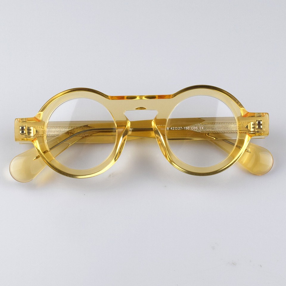 Vintage Round 42mm Eyeglasses Frames Retro Durable Glasses Full Rim ...
