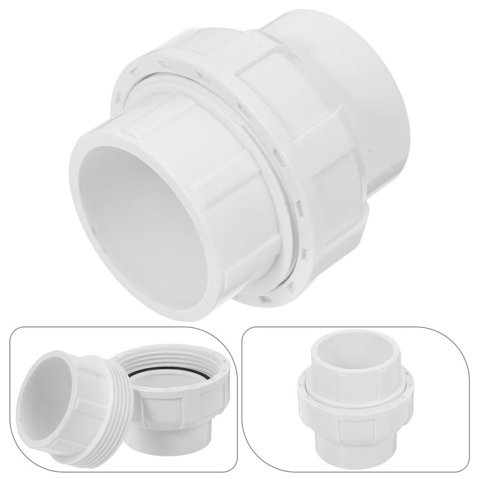 4pcs Plastic PVC Coupling Pipe Fittings Socket Union Connector Set ...