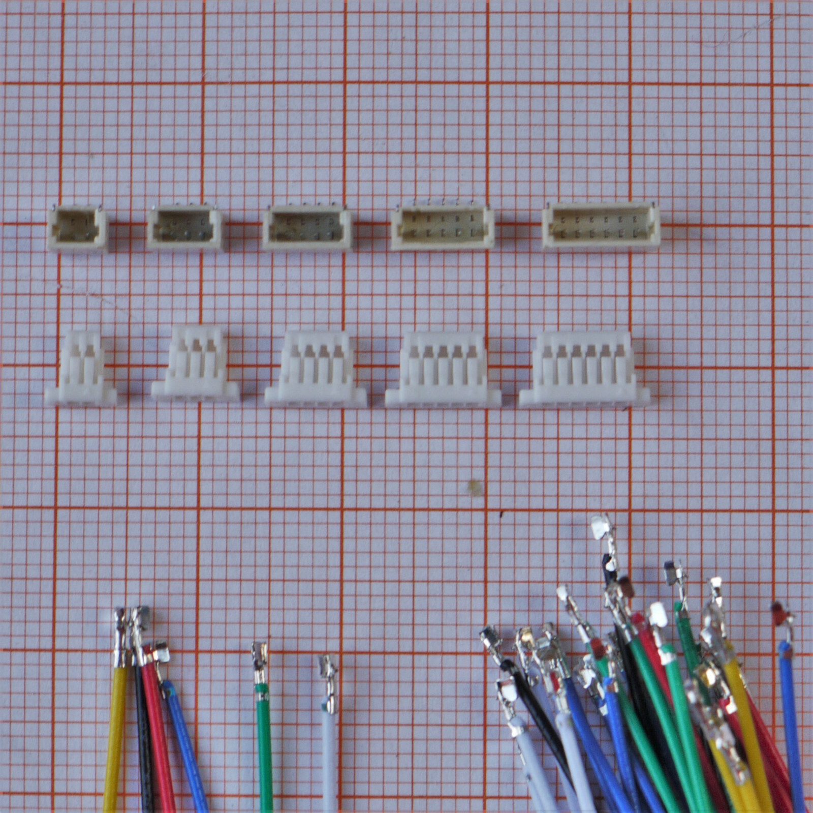 SH 1.0 mini micro jst connector kit 2 3 4 5 6 Pin 200mm 28 AWG wire PCB ...