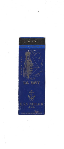 Vintage Matchcover U S S NIBLACK 424 US NANY | eBay