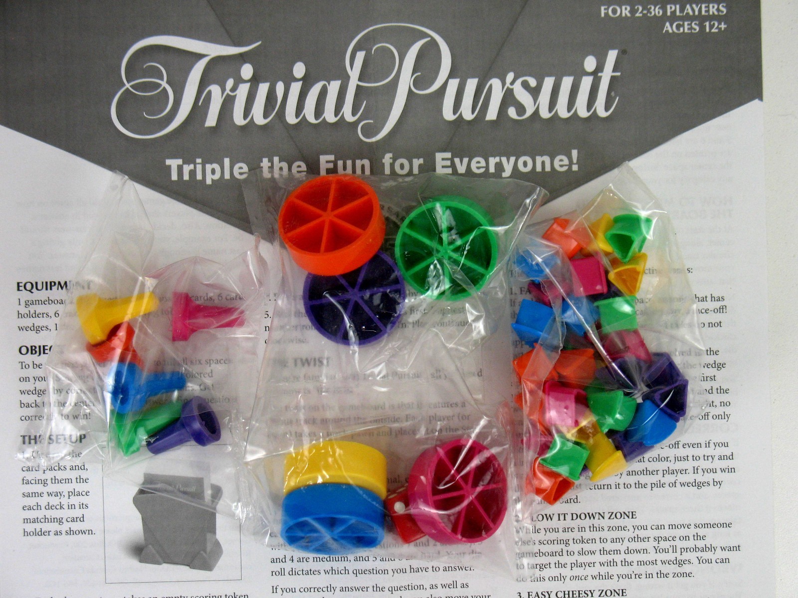 Trivial Pursuit - Parts Pieces - Cards ~ Rules ~ Tokens ~ Pawns ...
