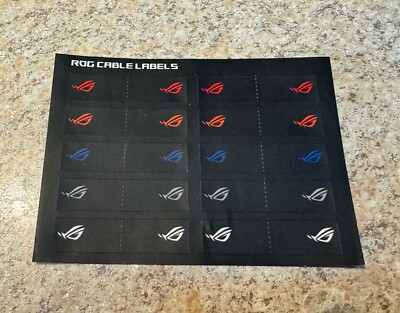 ASUS ROG Cable Labels Sticker Sheet New | eBay