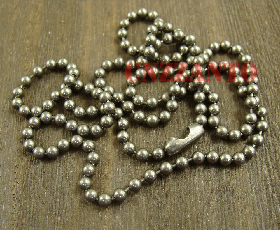 Titanium Military Army ball bead chain necklace Dog tag anti-allergy | eBay