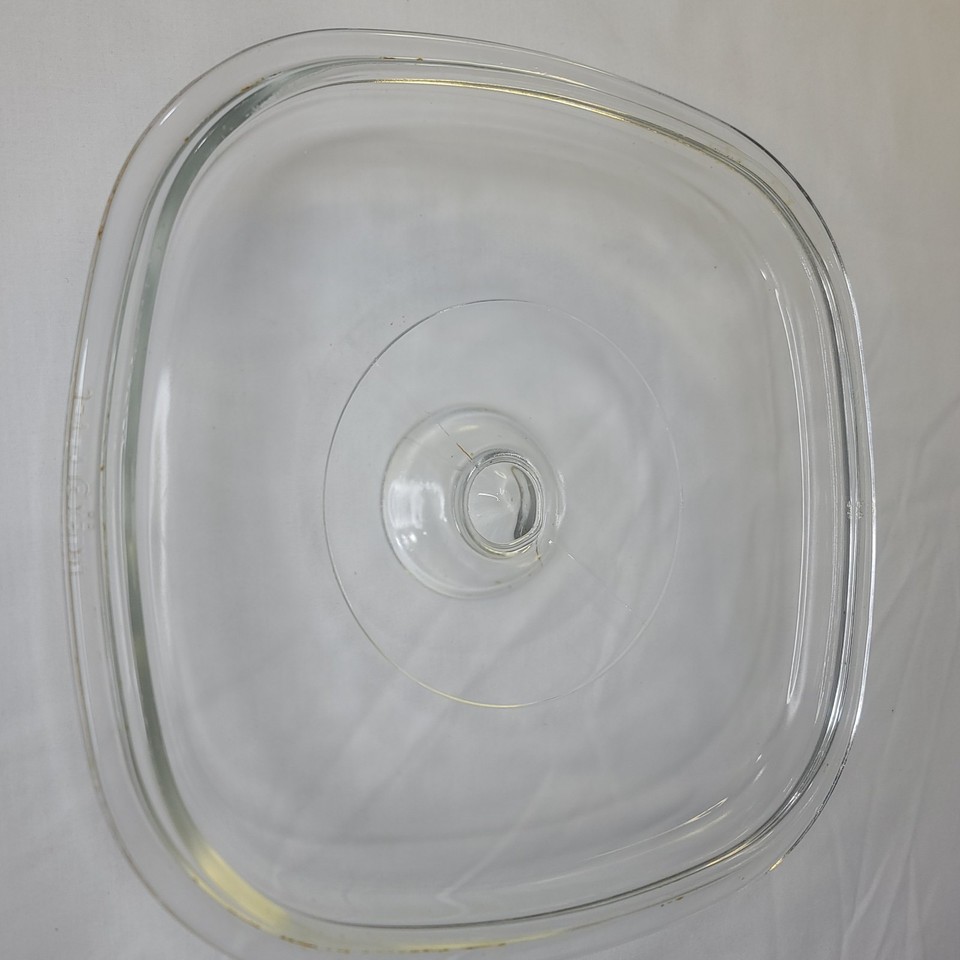 Vintage Pyrex A-9-C Corning Ware Clear Square Glass Domed Lid ...
