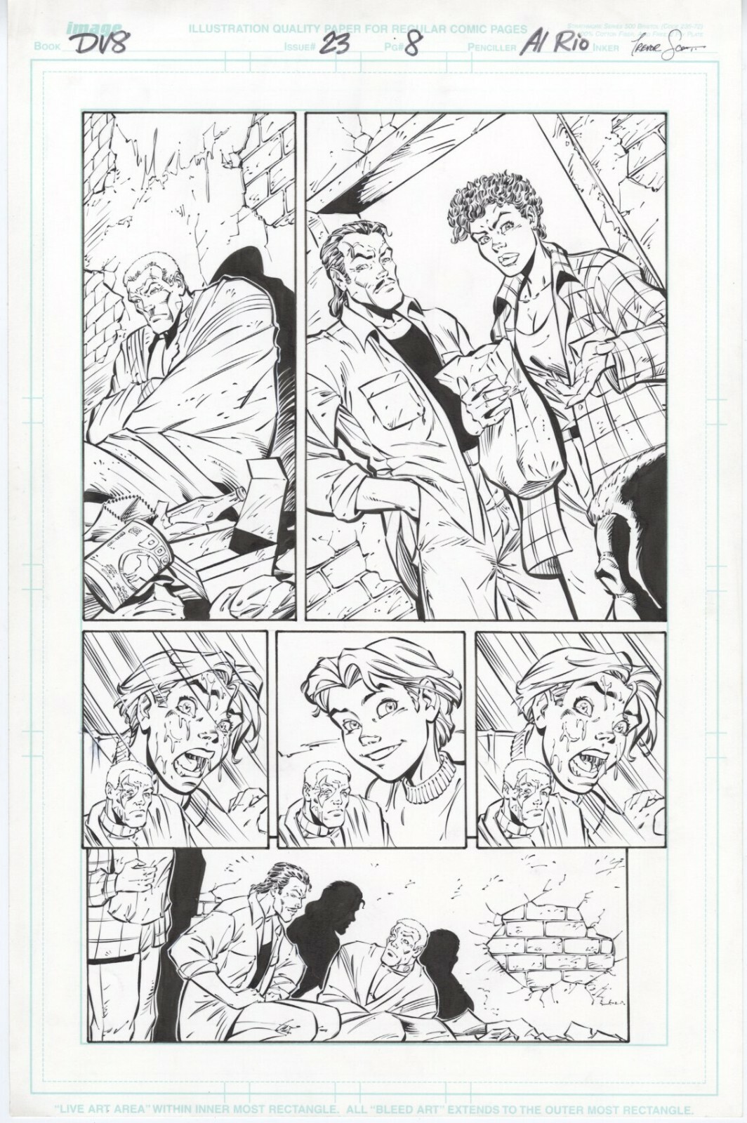 DV8 #23 page 8 Original Comic Art by Al Rio, Wildstorm Comics, 1998 ...