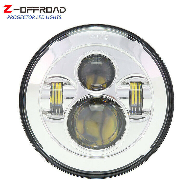 2x Chrome 7Inch Round Led Headlights Hi-Lo For Chevy C10 C20 G10 G20 ...