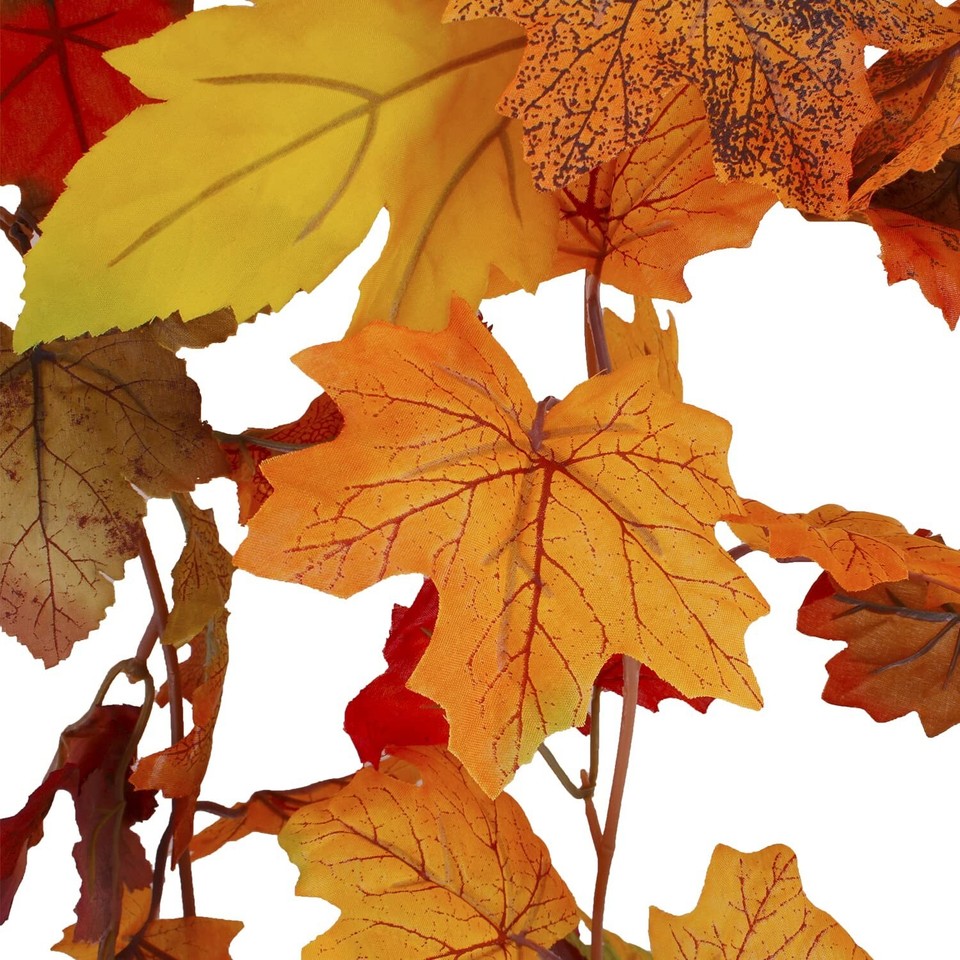 2 Pack Fall Maple Leaf Garland Hanging Fall Leaves Vine Artificial ...