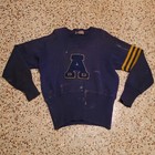 VTG 1953 Varsity "A" Letterman Captain Sz 42 Blue/Gold Sweater ...