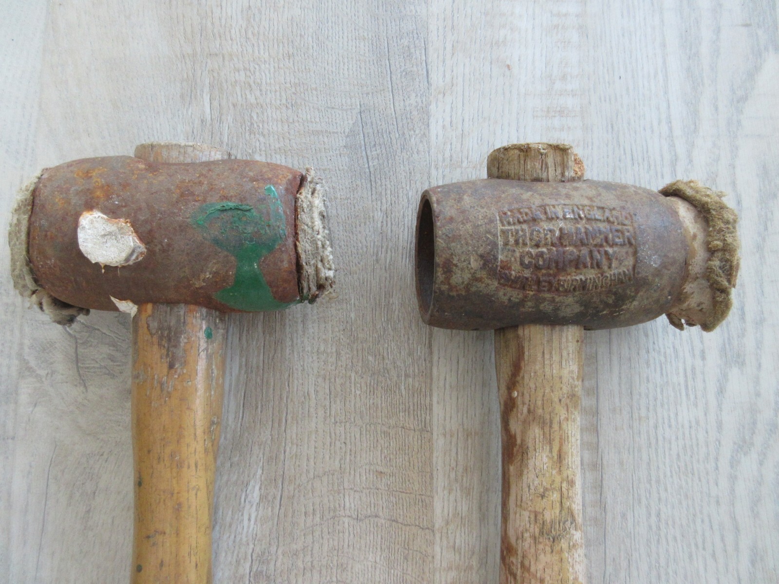 2 vintage hide hammers rawhide mallets size 4 tools 1 being Thor | eBay UK