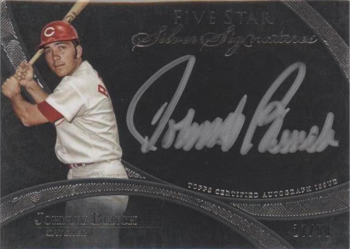 2014 Topps Five Star - Silver Signatures Johnny Bench #FSSS-JB /50 (AU ...