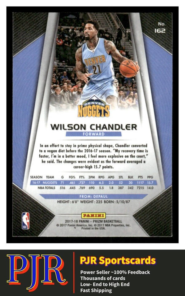2017-18 Panini Prizm #162 Wilson Chandler Nuggets 35% Off 4+ Items | eBay
