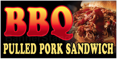 BBQ PULLED PORK SANDWICH Vinyl Banner Food Sign Various Sizes kb | eBay