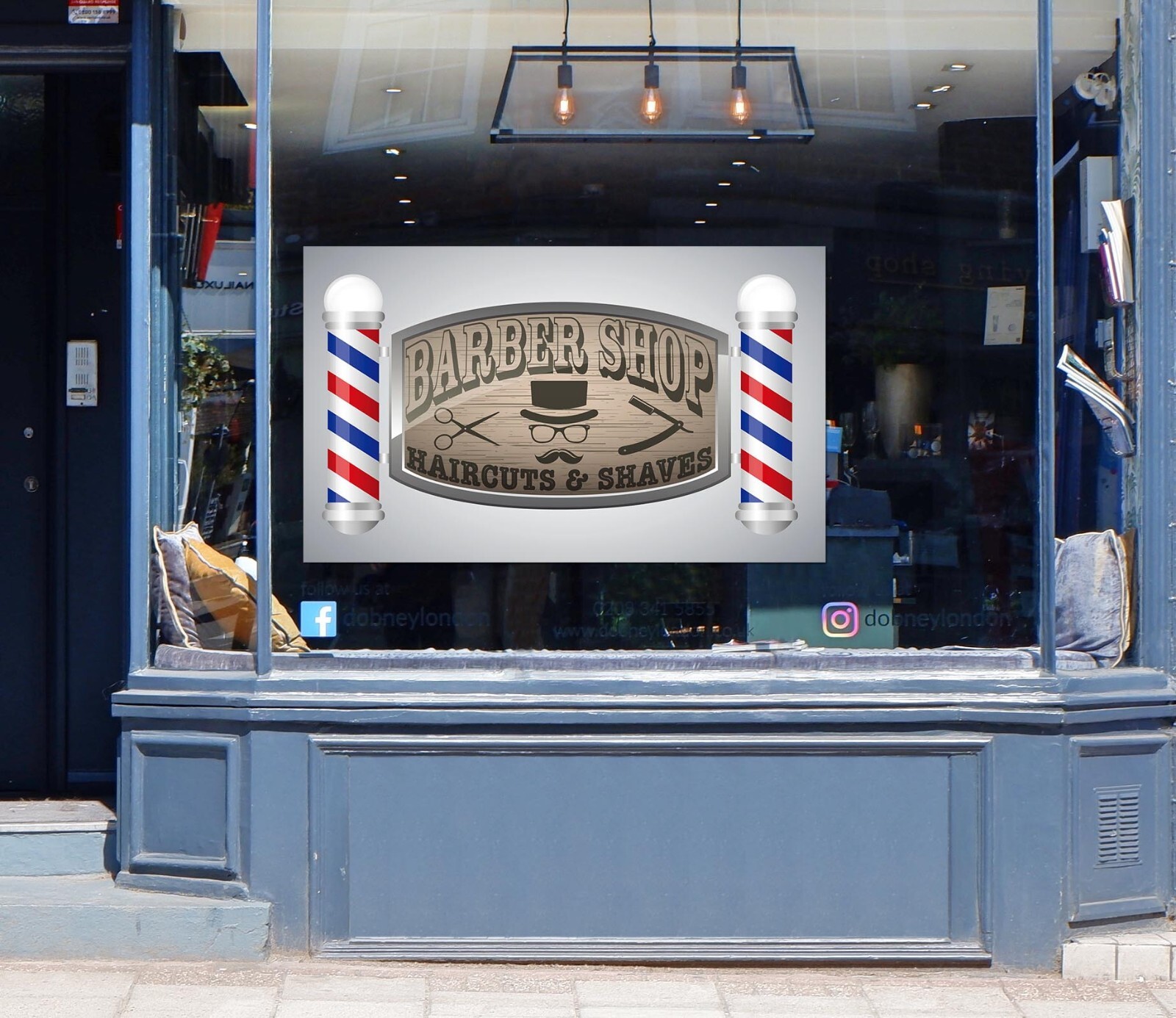 3D Man Hair Cut A406 Barber Shop Window Stickers Vinyl Wallpaper Wall ...