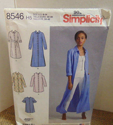 Misses & Petite Shirt Dress Duster Sewing Pattern Simplicity 8546 Size ...