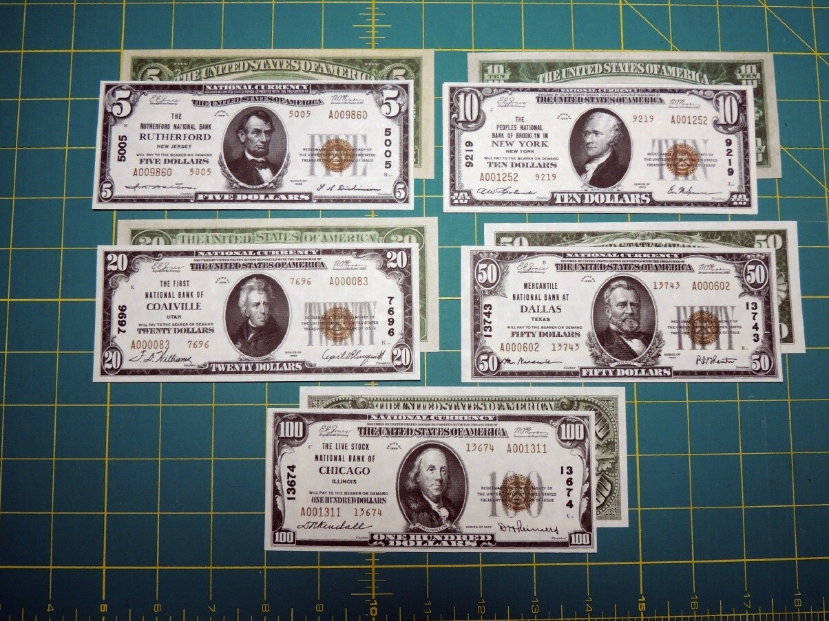 1929 FRBN Type 2 Set Reproduction U.S. Currency Paper Money Copy | eBay