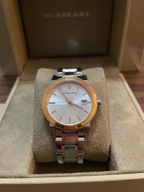 Burberry BU9115 Two Tone Silver and Gold Analog Women's Watch for sale ...