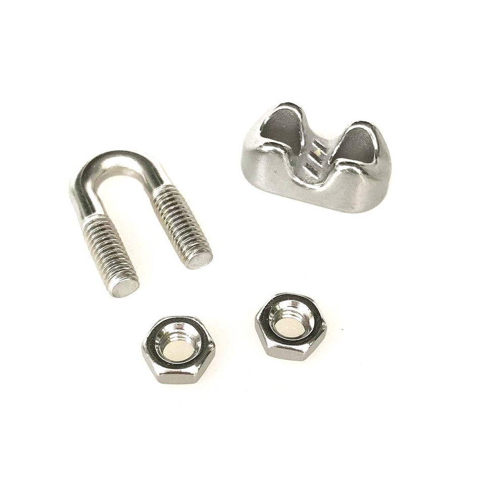 20PCS M3 Stainless Steel Wire Rope Cable Clip Clamp 1/8 Inch Heavy Duty ...