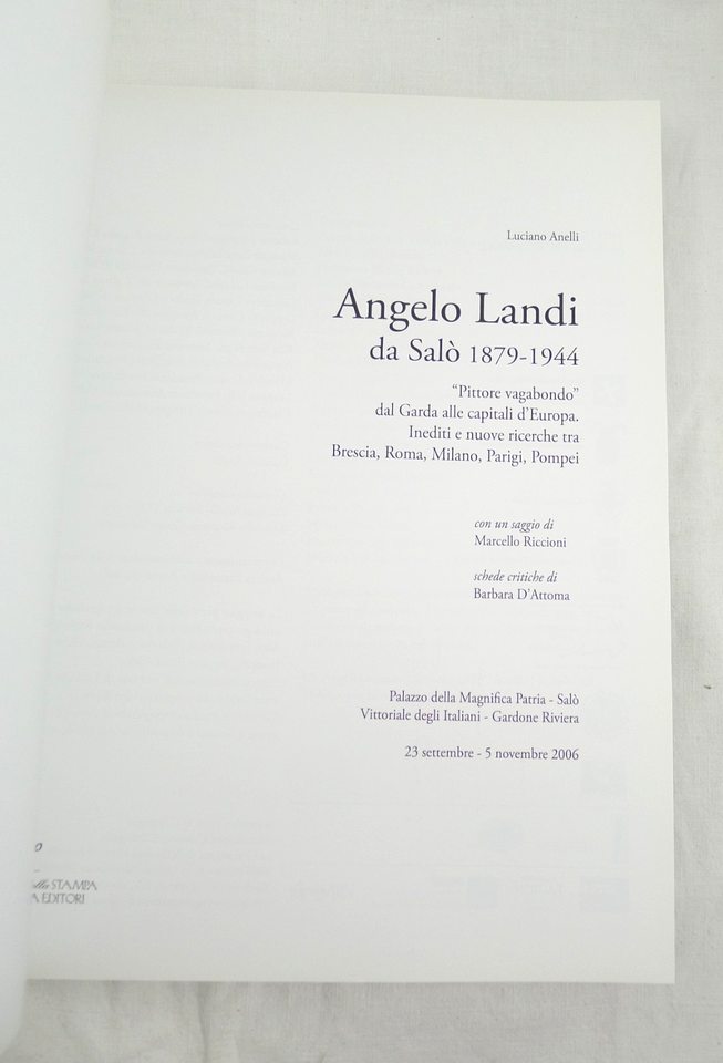 ANGELO LANDI DA SALò PITTORE PITTURA BRESCIA ARTE STORIA IDEA REGALO | eBay